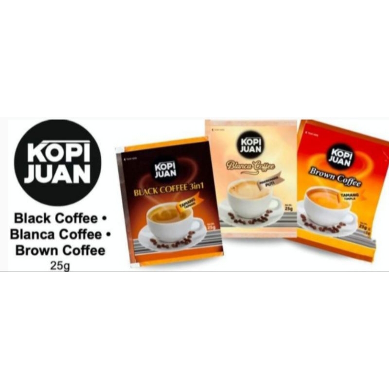 Kopi Juan Black Coffee,White,Brown 3in1. (6PCS X 25G) | Shopee Philippines