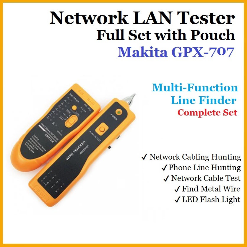 Network LAN Tester Full Set w/Pouch for Cable Tracking, Cable Testing ...
