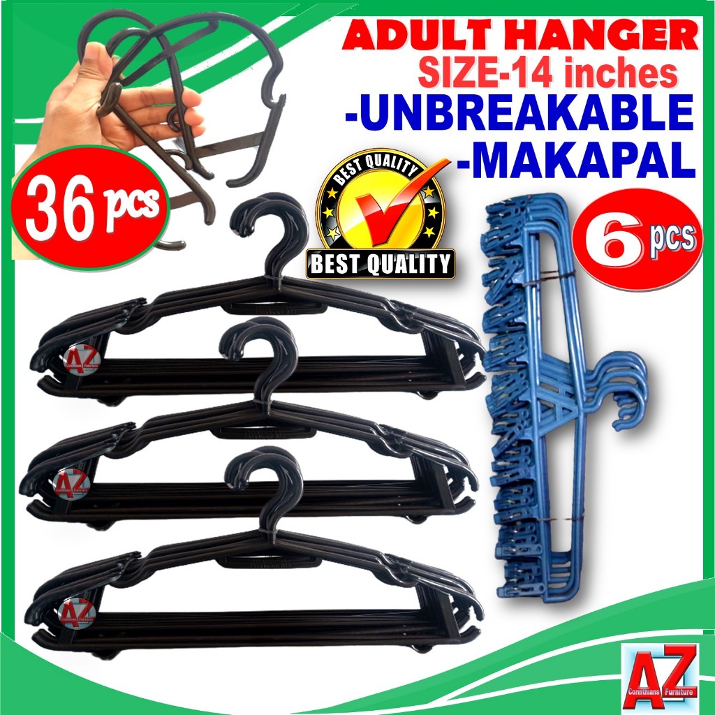 UNBREAKABLE Hanger 36 PCS adult (13.5)+ 6 pcs hanger with clip For ...