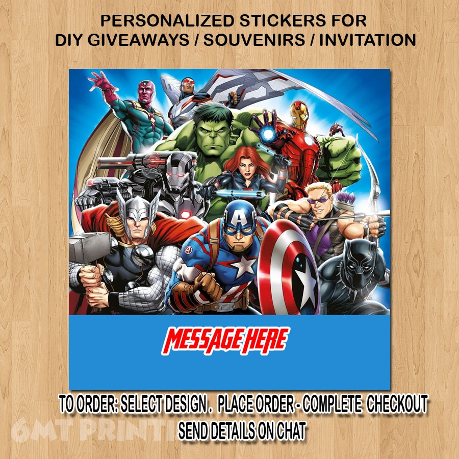 40Pcs 2x2 inches Personalized Sticker Superhero for Souvenir Party ...