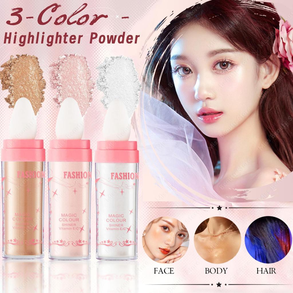 3-Color Highlighter Powder Spray High Gloss Glitter Powder Spray ...