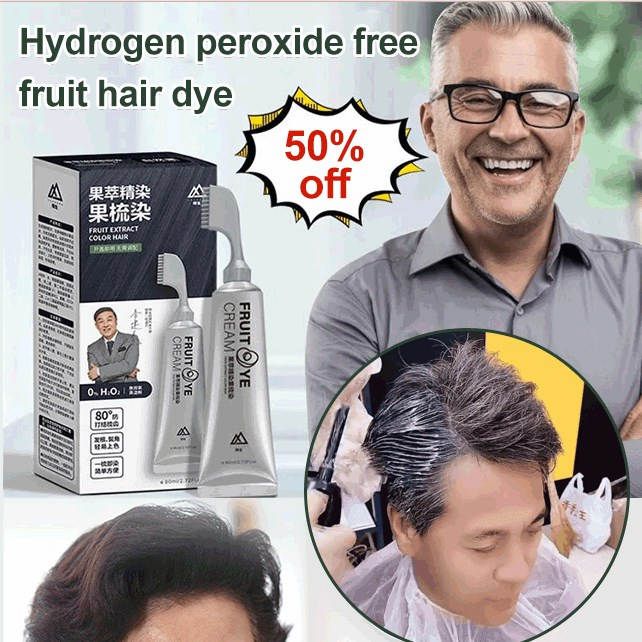 Black Fruit Dyeing Cream Plant Hair Dye Hair Dye Covering Gray hair ...