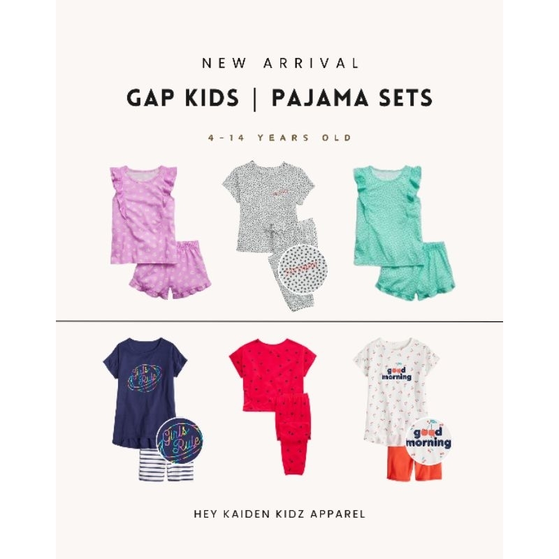 Authentic Gap | Kids/Teen Pajama Set 4-14 years old | Shopee Philippines