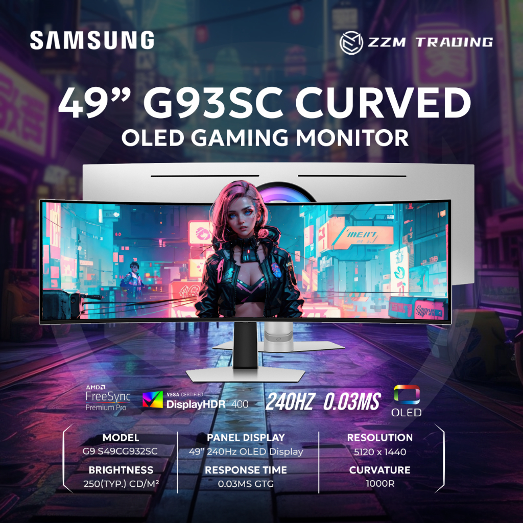Samsung Odyssey G9 G93SC/G934SC 49" (5120x1440) 240Hz OLED Curve 1800R ...