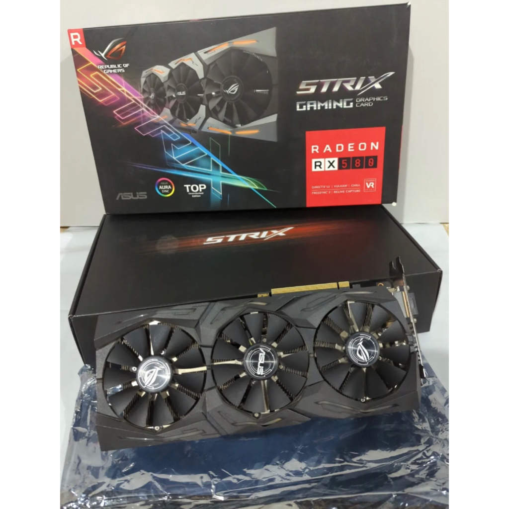 A’SUS ROG ST,RIX RX580 8GB GAM’ING OC Edition GDDR5 DP HDMI AMD Gra ...