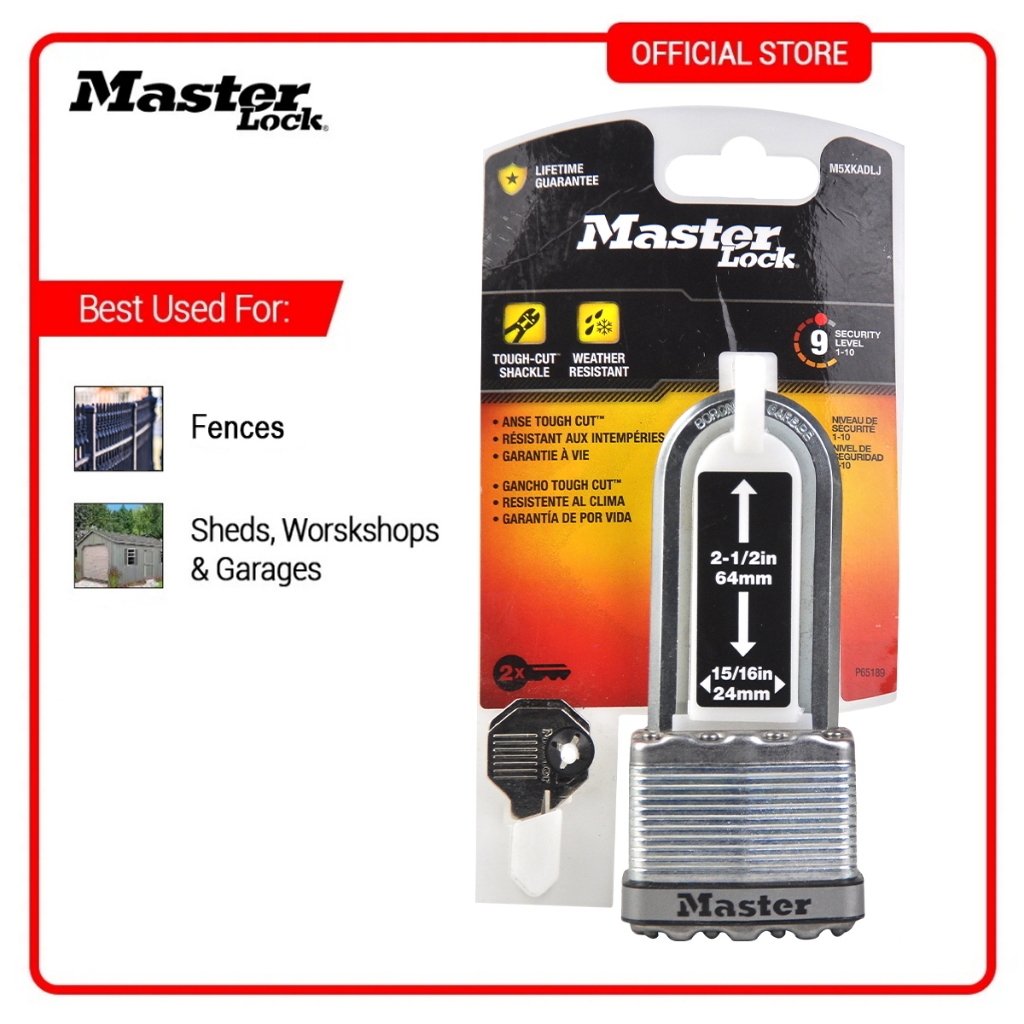 Master Lock M5XKADLJ Magnum Padlock L/S 50mm | Shopee Philippines