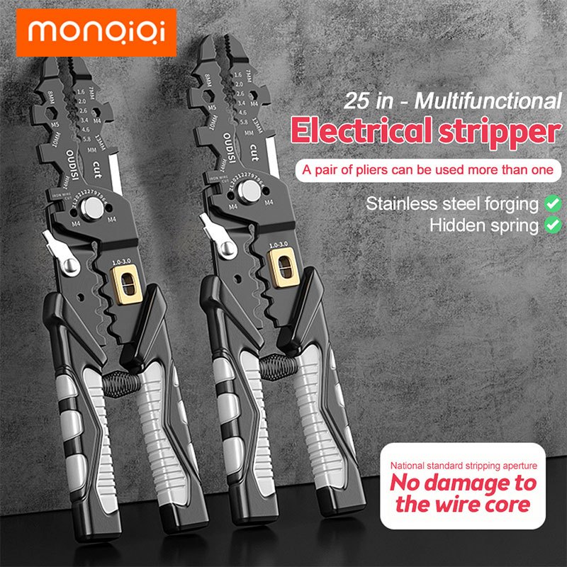 25/10in1 stripper multi-functional ring crimper electrician stripper ...