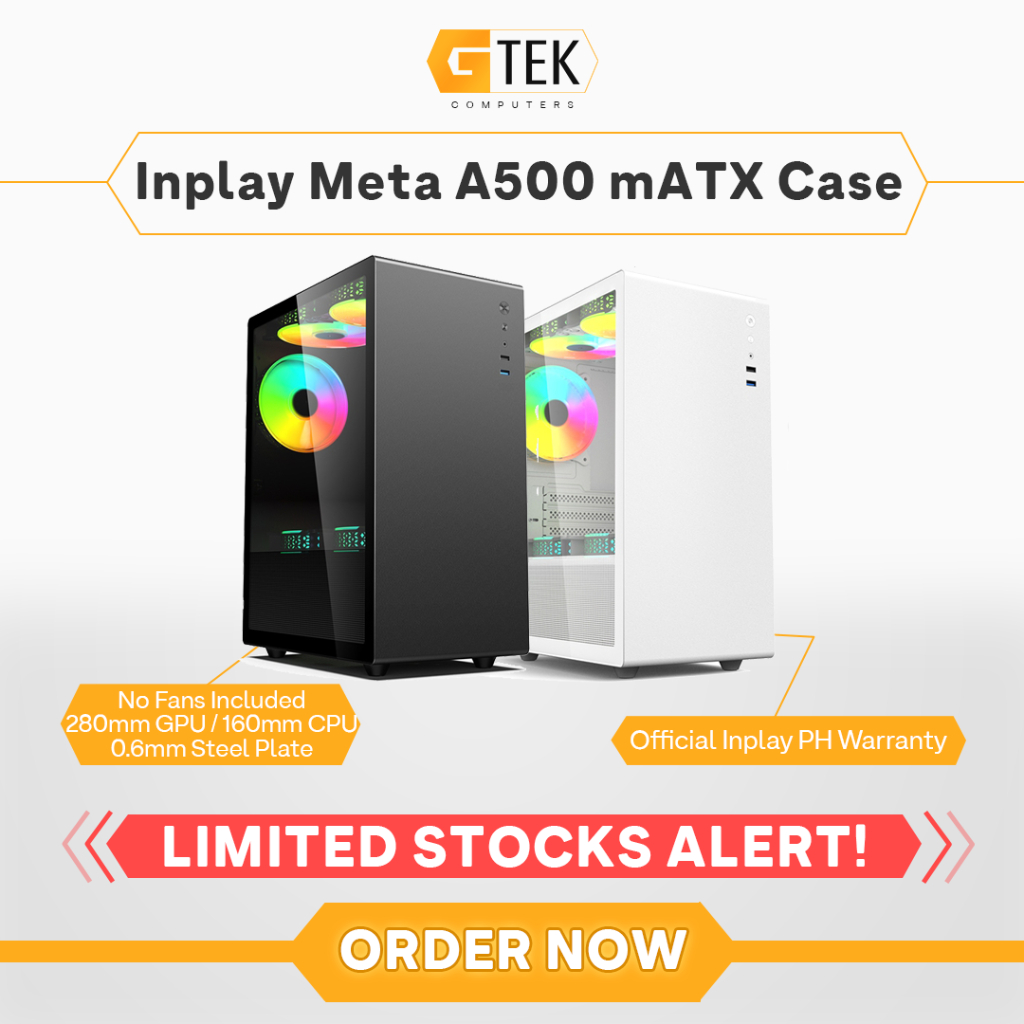 Inplay Meta A500 Gaming Tempered Glass Side Panel Gaming mATX Case ...