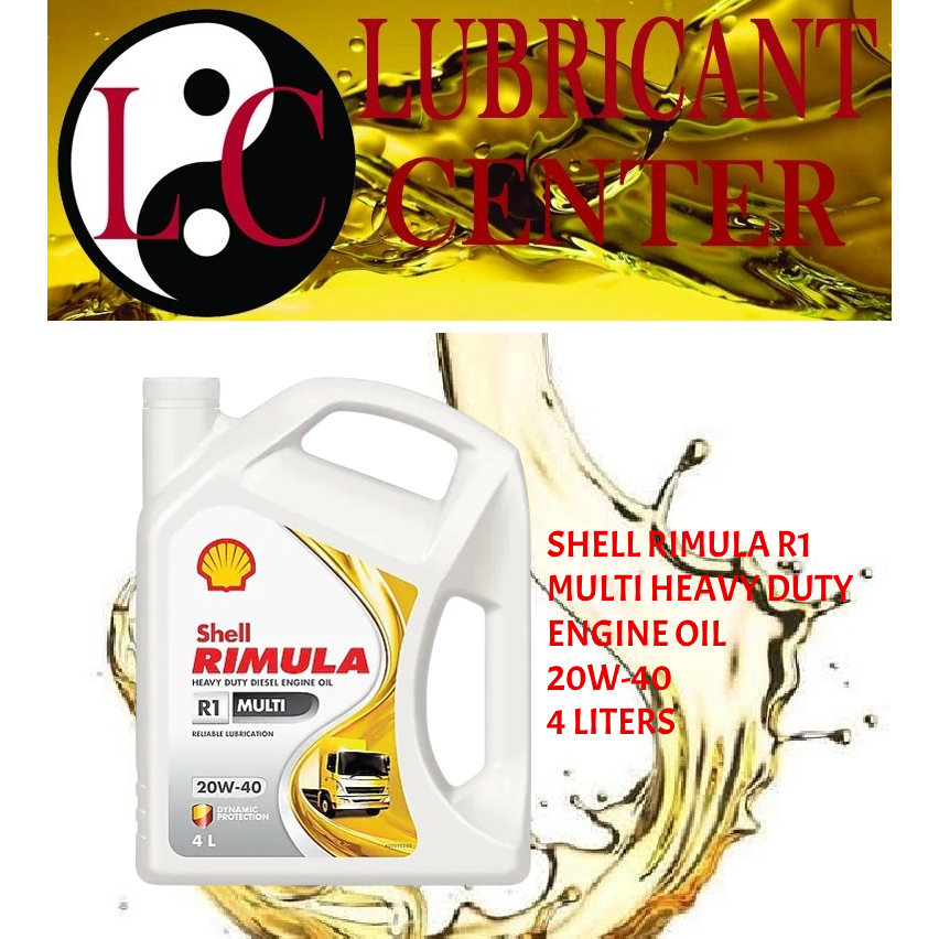 SHELL RIMULA R1 MULTI HEAVY DUTY ENGINE OIL 20W-40 4 LITERS | Shopee ...