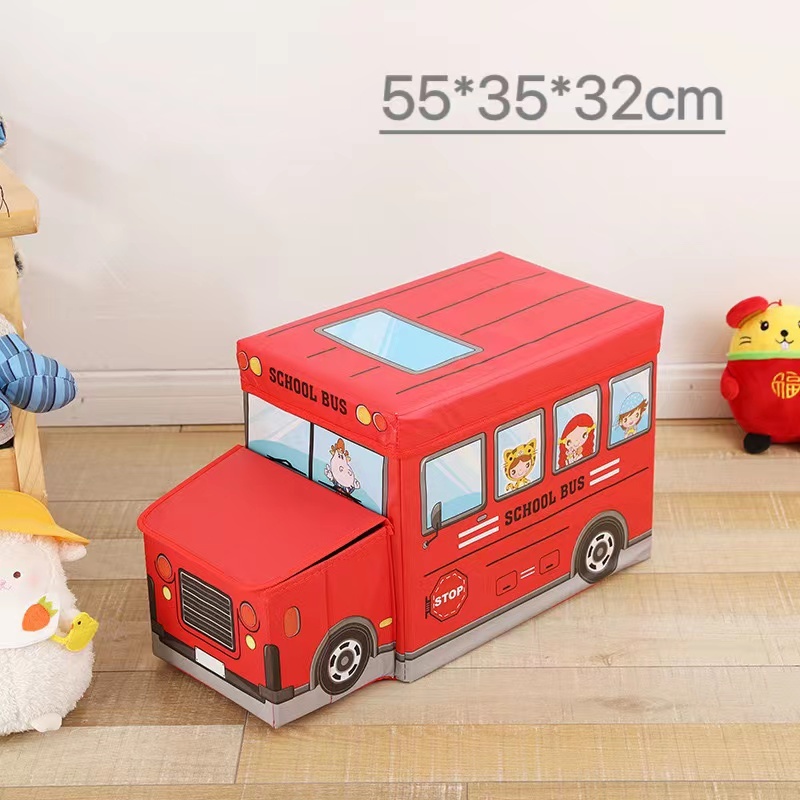 kids storage box chair kids stool ottoman foldable storage bus children ...