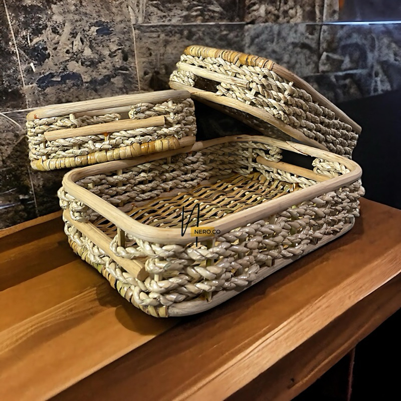 RECTANGULAR RATTAN Tray | MEDIUM | 35x25x10cm | Native Tray | Window ...