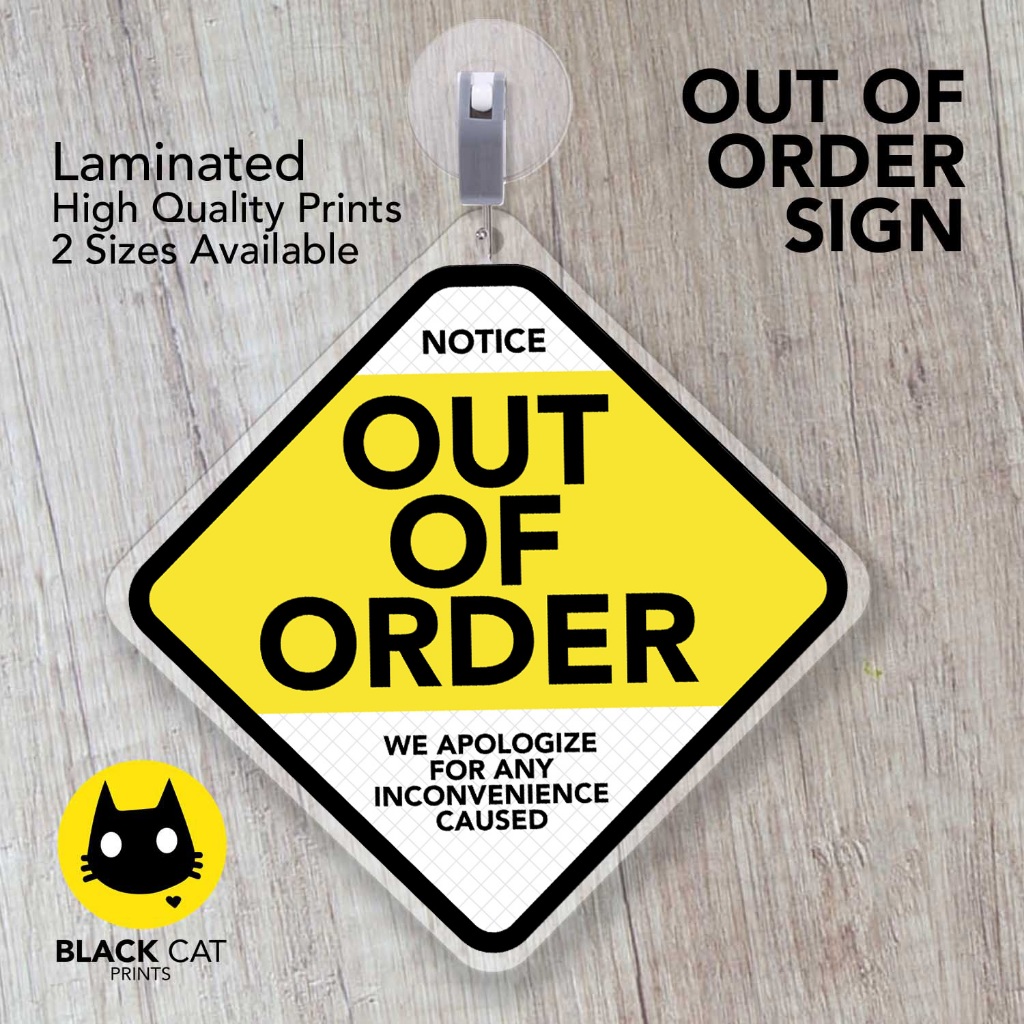 Out of Order Sign Diamond Shape | Laminated Signage | Sign Board ...