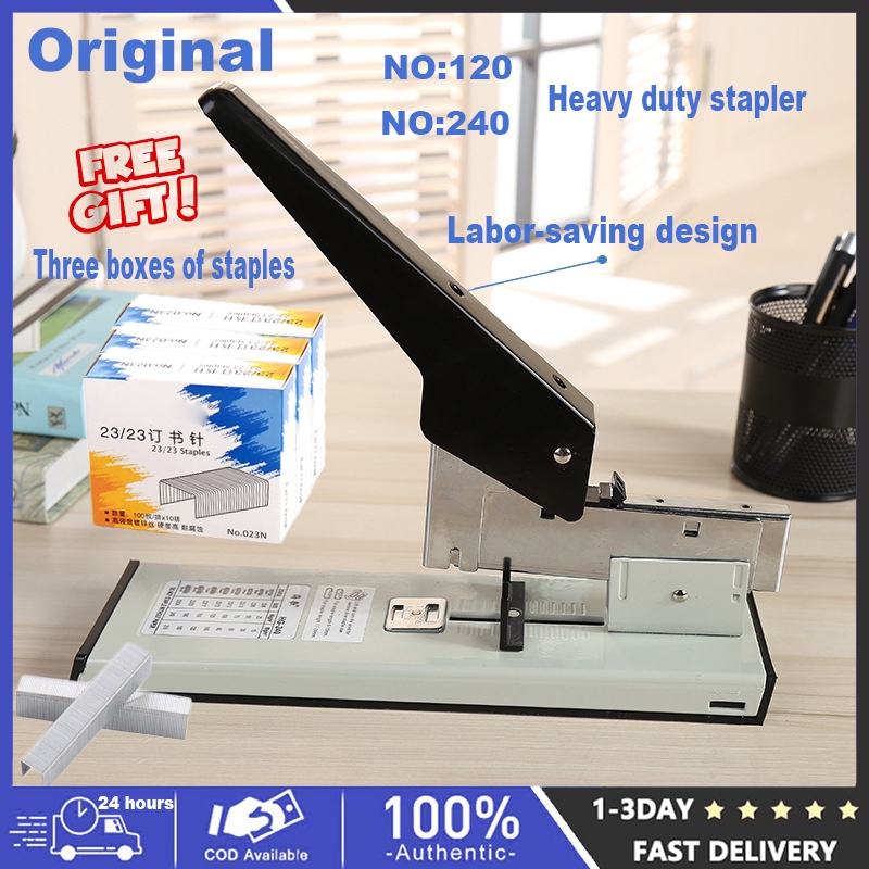 【Free 3 Box Staples】Heavy Duty Stapler Bookbinding Stapling 240 Sheet ...