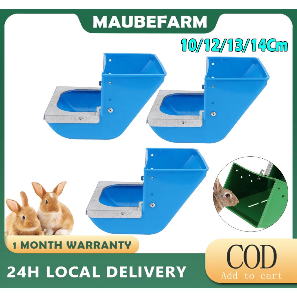 14cm Plastic iron J-feeder Rabbit food box anti-picking automatic feed ...