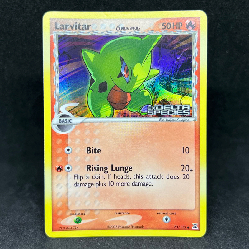 Pokemon TCG Larvitar Delta Species Stamped Reverse Holo 73/113 2005 EX ...