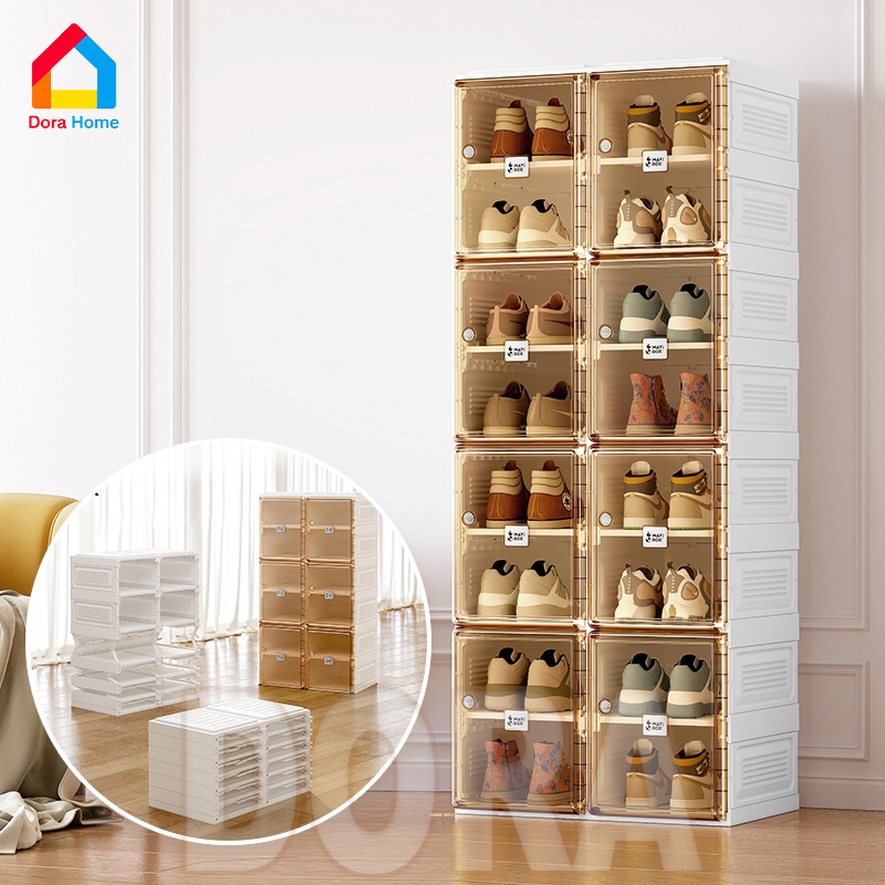 FREE INSTALLATION Foldable Shoe Box Shoe Cabinet Shoe Storage Rack ...