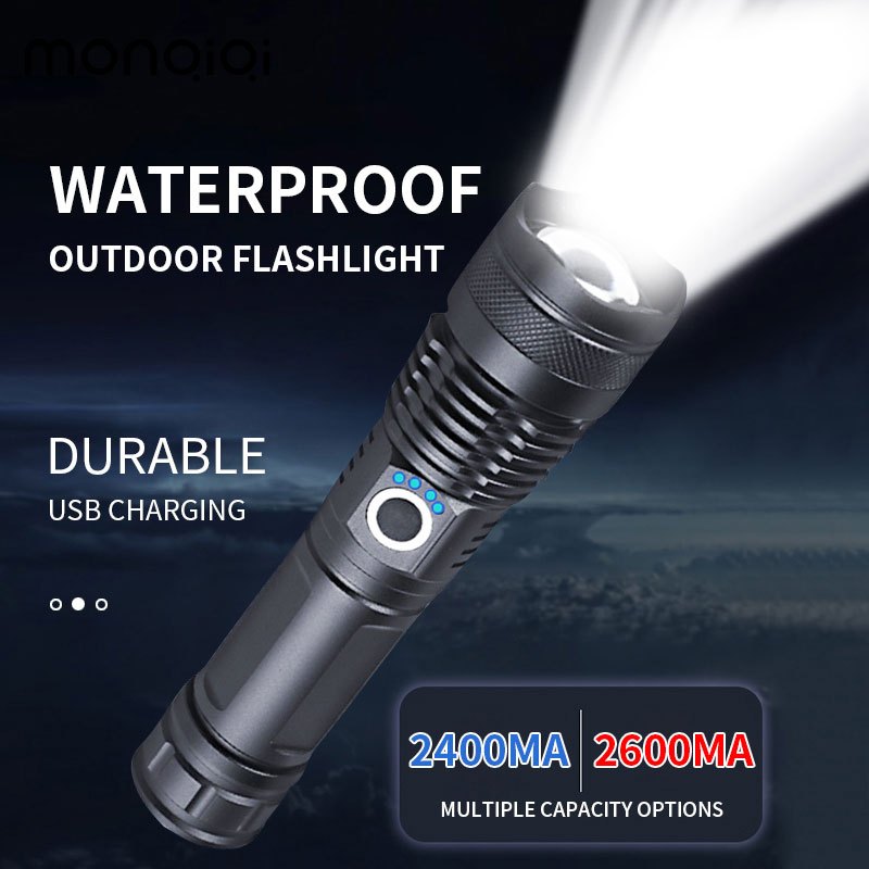 Flashlight rechargeable super bright USB portable camping flashlight ...