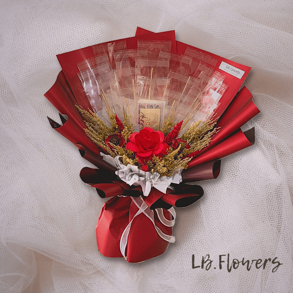 10-20 EMPTY SLOTS MONEY BOUQUET / WITH DRIED FLOWERS / EASY INSERT ...