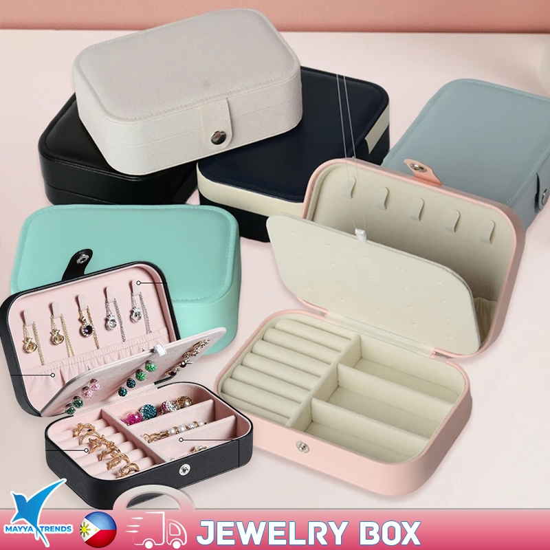 Jewellery Box Travel Organizer Mini PU Leather Storage for Rings ...