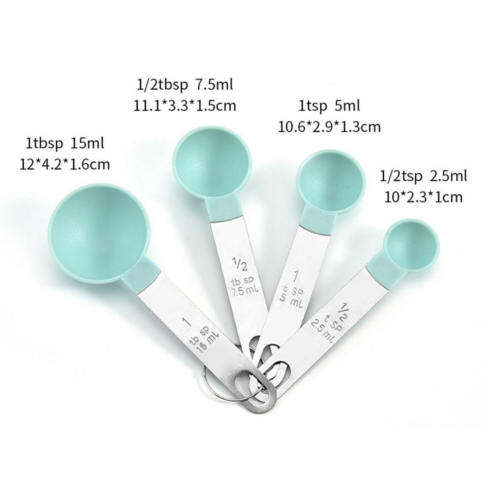 4 Pcs Measuring Spoon Stainless Steel Handle Measuring Spoon Set ...