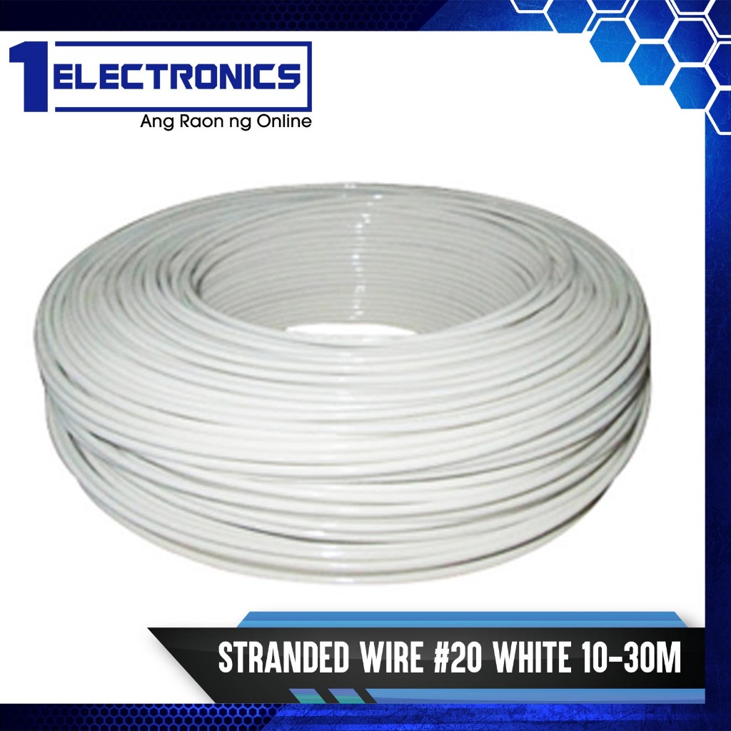 1Electronics STRANDED WIRE #20 WHITE (10 - 30 meters) | Shopee Philippines