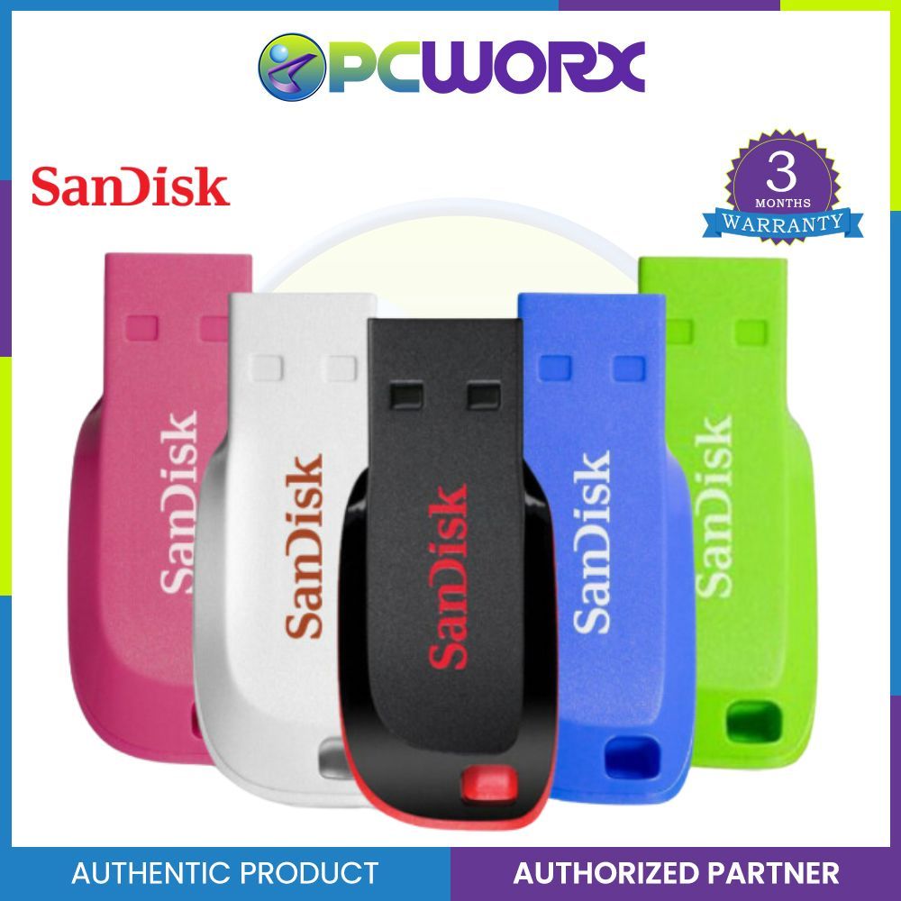 SanDisk SDCZ50C- 32GB Cruzer Blade USB Flash Drive 2.0 | Pink | Blue ...