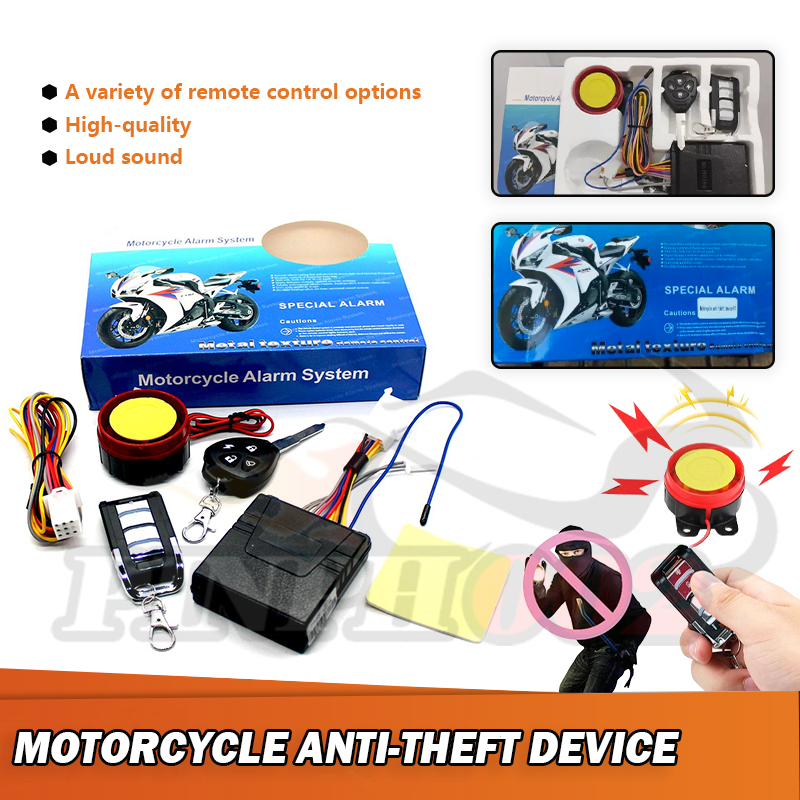 Motorcycle Universal 12V Alarm System Remote Control Alarm Anti-theft ...