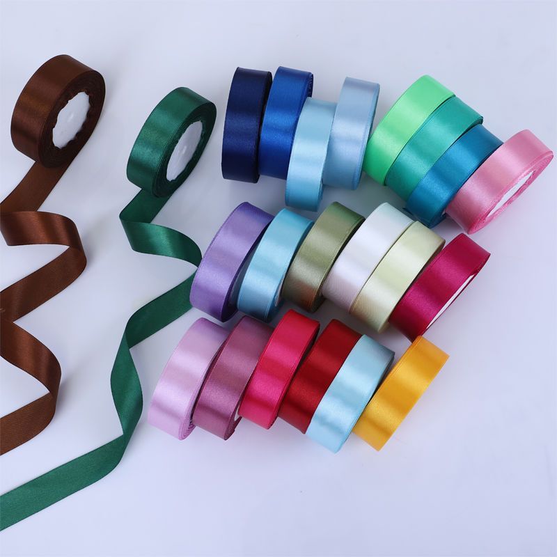 (25 yards/roll) 2.5cm Satin Ribbon Roll Gift Packaging Ribbon Flower ...