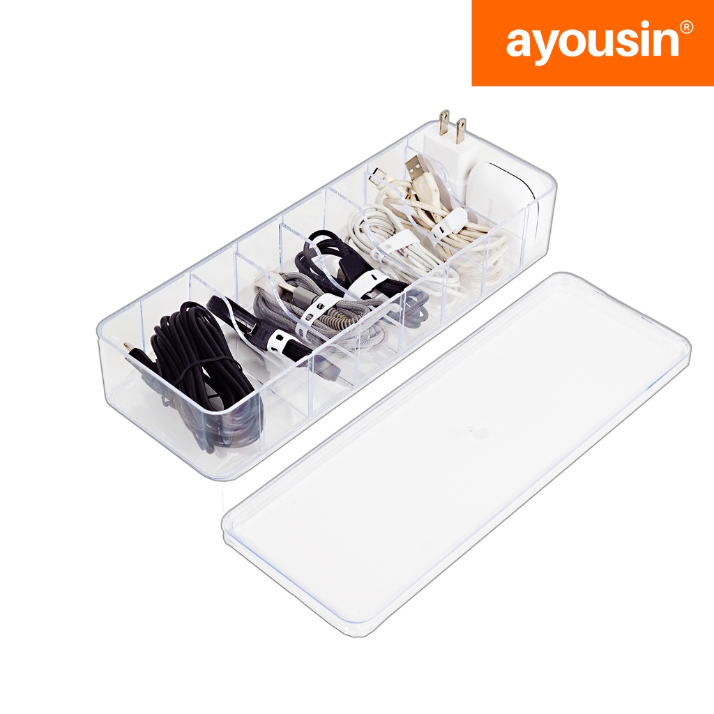 AYOUSIN Adjustable Cable Storage Organizer With 10 Cable Tie And Cover ...