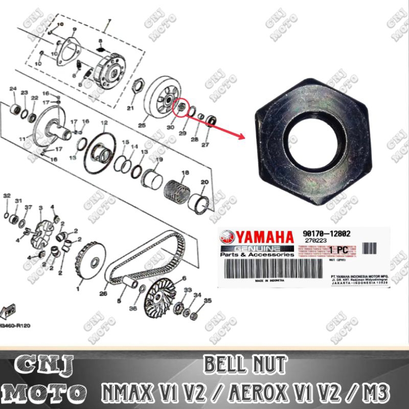 YAMAHA GENUINE BELL NUT YAMAHA / NMAX / AEROX/M3 | Shopee Philippines