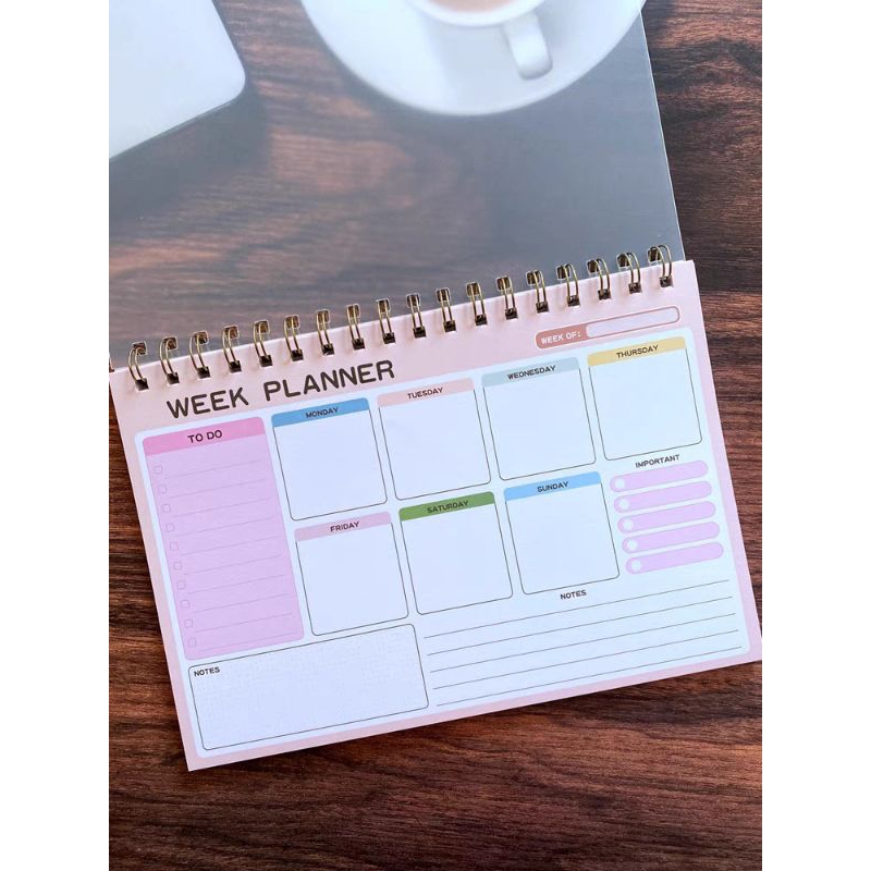 Weekly Planner Spiral PP Cover Scheduler Planner | Shopee Philippines