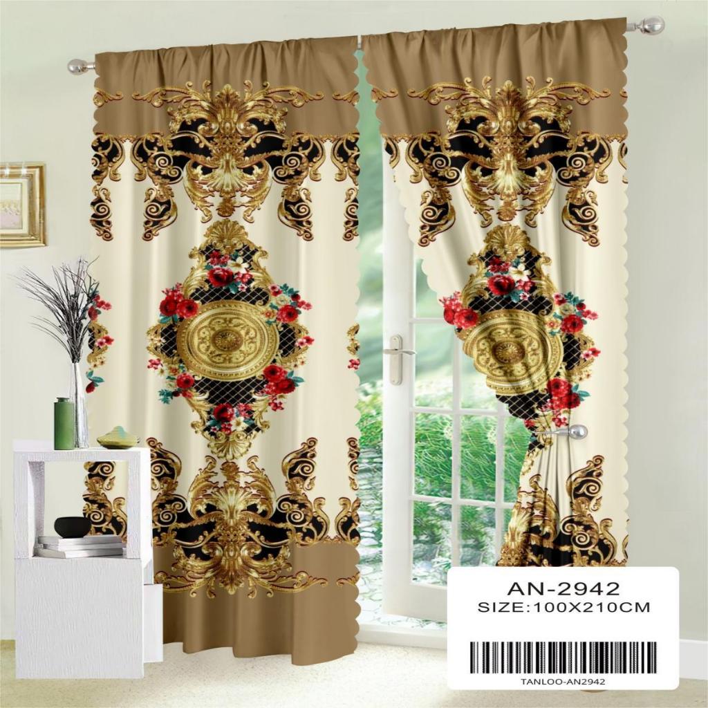 Curtain Kurtina Sa Bintana 100x210cm Windows Curtain Kurtina Door Green ...
