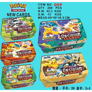 New42pcs Pokemon trading card game in iron box | Shopee Philippines