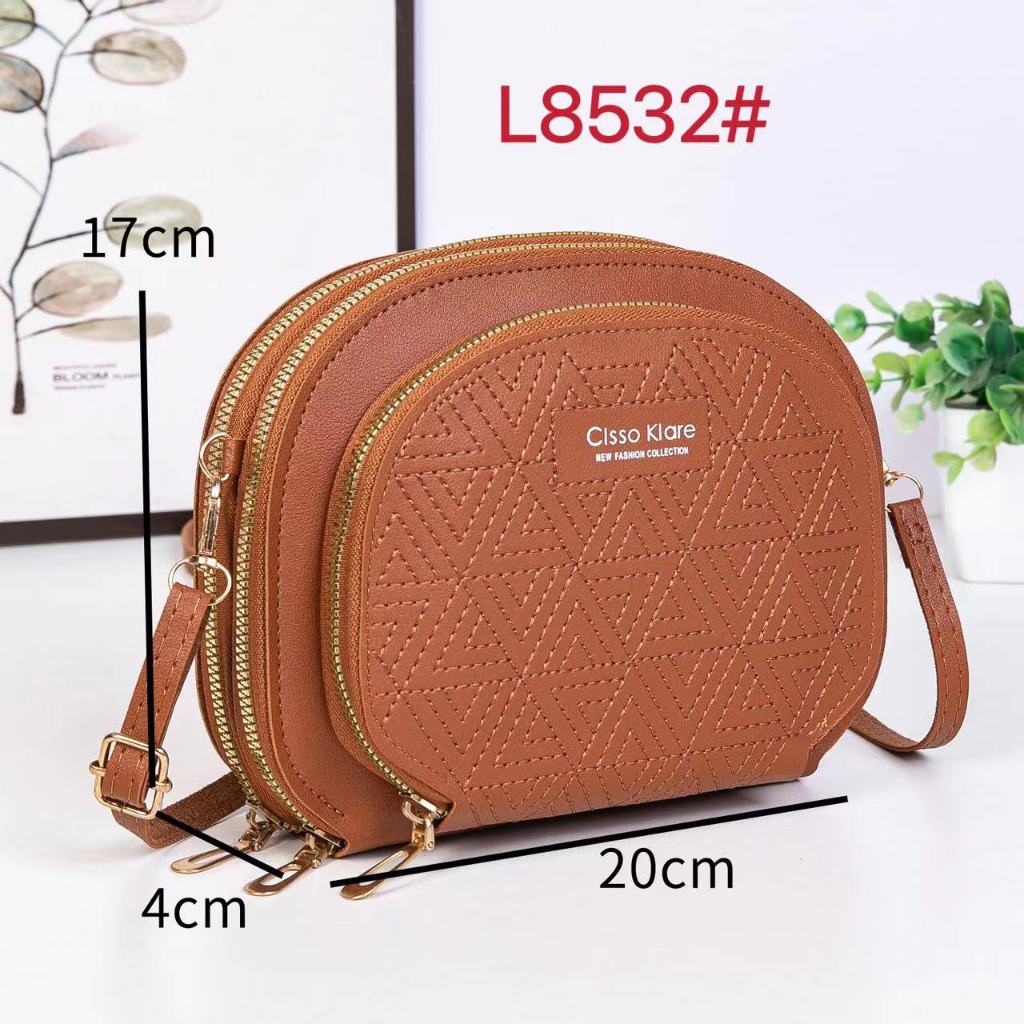 tt bag#8532 korean puleather 3zipper shoulder bag for women | Shopee ...