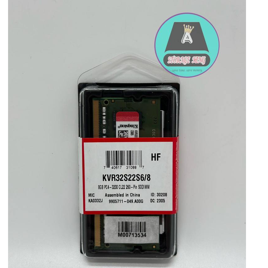 Kingston 8GB Ddr4 3200Mhz Non Ecc Ram Sodimm Laptop Memory (KCP432SS8/8) | Shopee Philippines