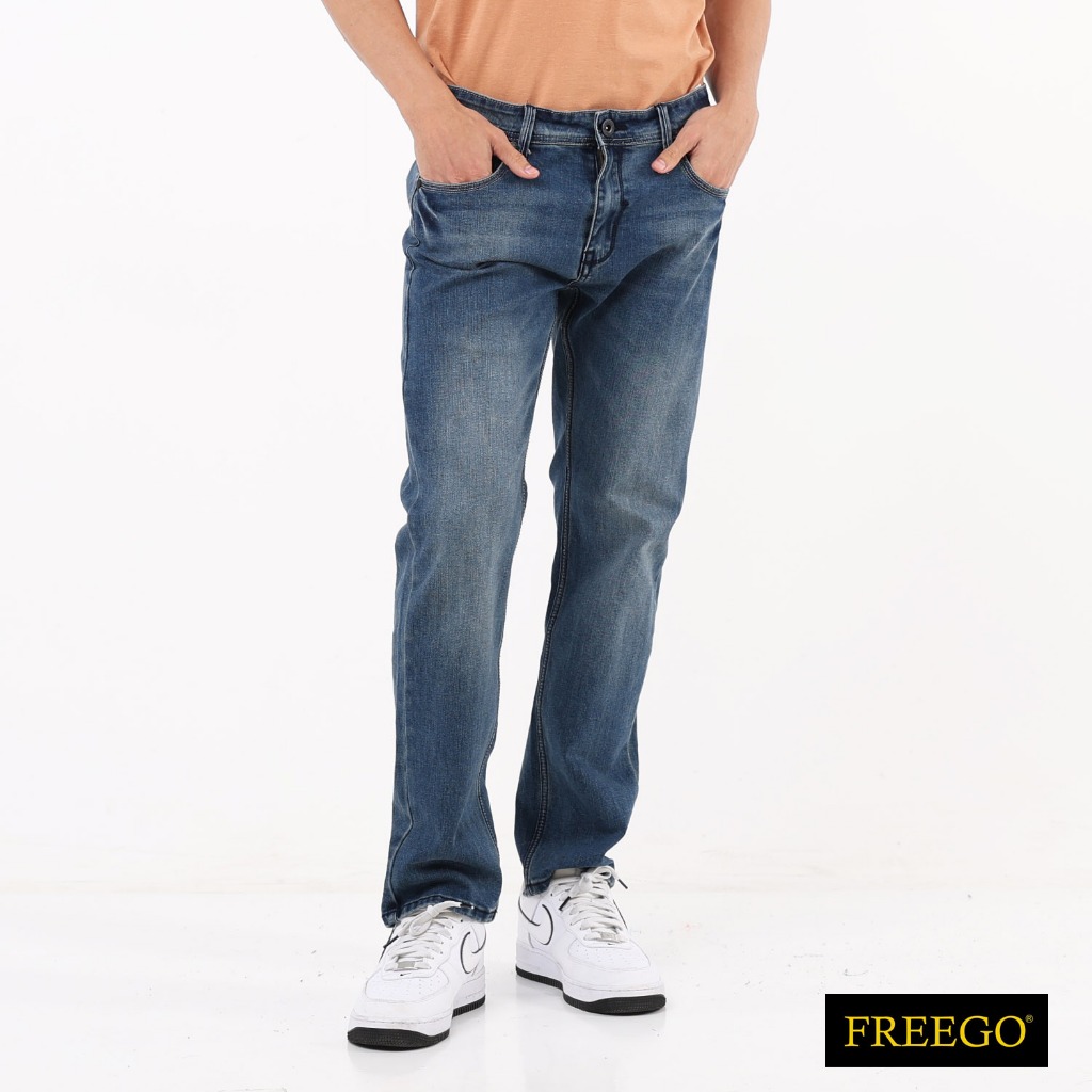 Freego Mens Denim Long Pants Slim Tapered Fit Stretch GBB23-0004 ...