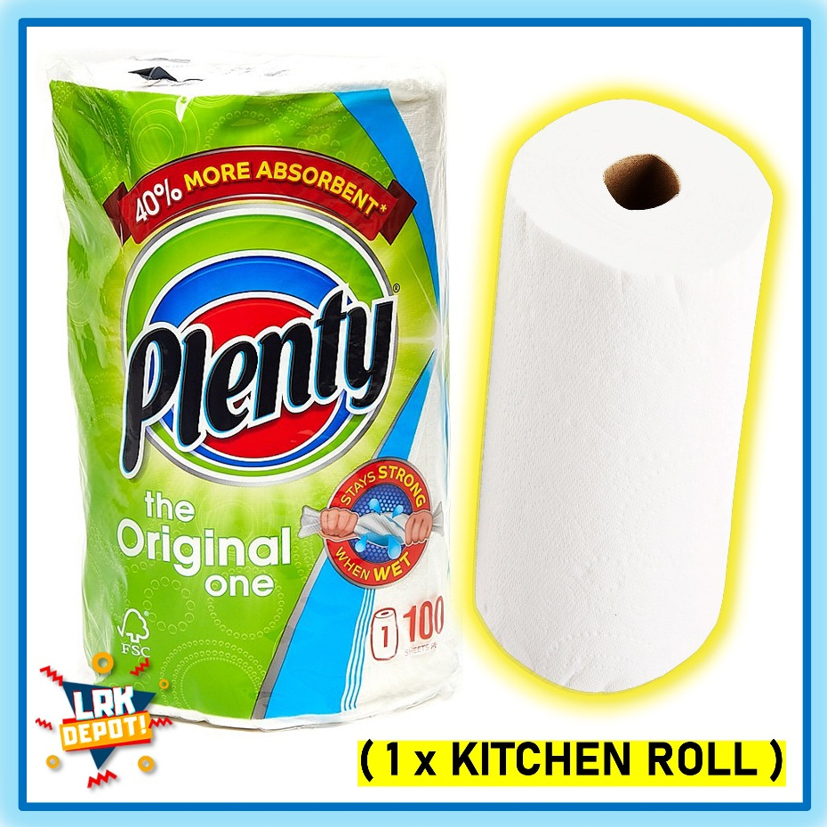 PLENTY Original Kitchen Towel Tissue Roll - (2 ply x 100 sheets per ...