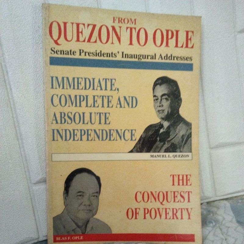 from Quezon to Ople senate presidents inaugural addresses | Shopee ...