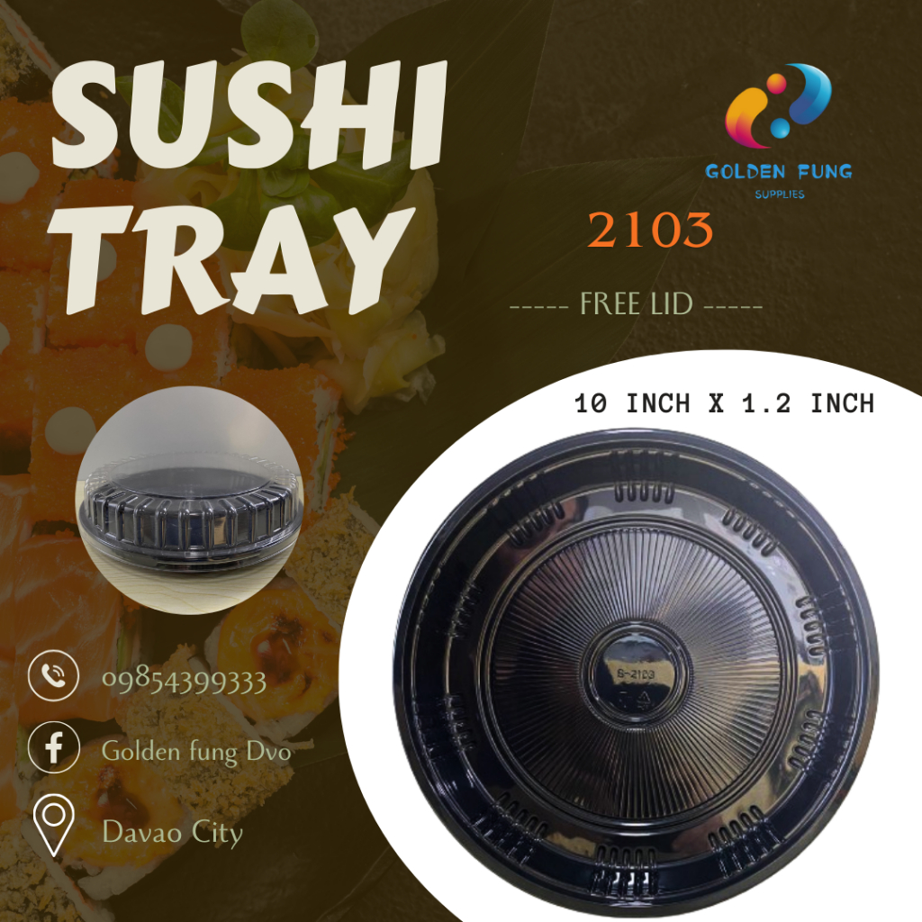[25pcs] Round Sushi Tray with Dome Lid (Plain) | Shopee Philippines