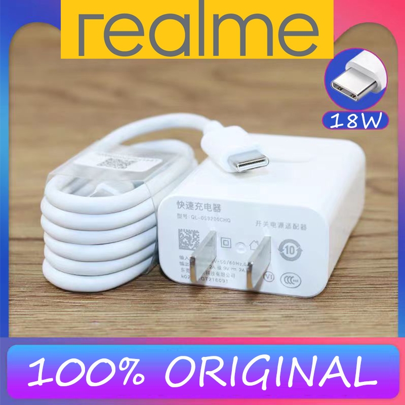 Realme Charger Original Fast Charging 18W Micro USB+Type-C Cable For ...