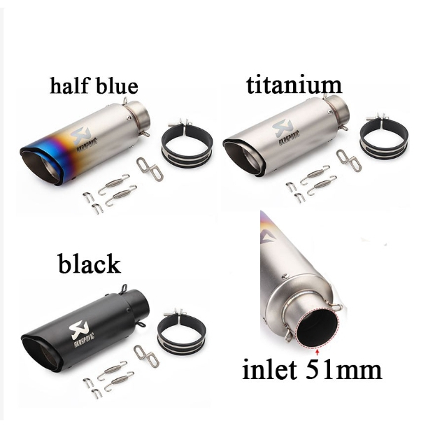 Motorcycle Exhaust Pipe Muffler Inlet 51mm Akrapovic Exhaust Mufflers ...