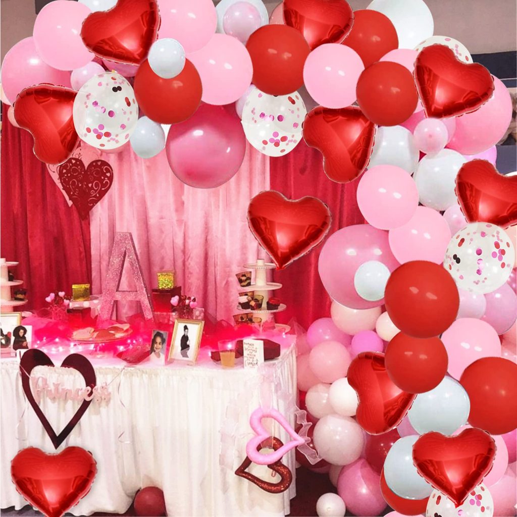 107pcs Red Pink Balloon Garland Arch Balloon Set For Valentine's Day ...