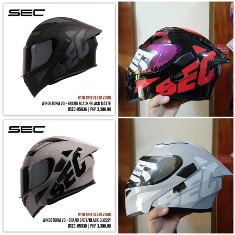 SEC WINDSTORM V3 BRAND (FREE CLEAR LENS/SEC BONET) | Shopee Philippines