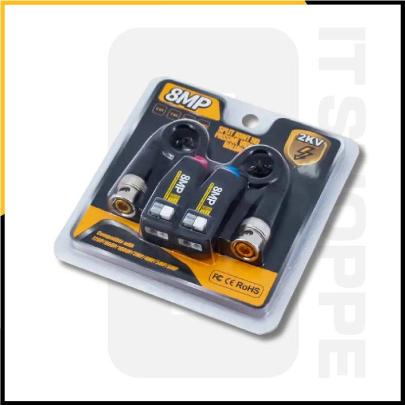 8mp Video Balun 1080P Transmitter Cat-5/6 BNC Connector CCTV | Shopee ...