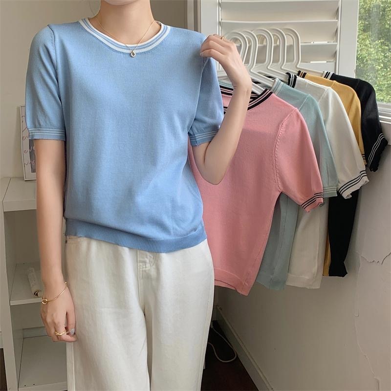 Jolly Chic All-match Simple Basic Daily Knitted Top M1197 | Shopee ...