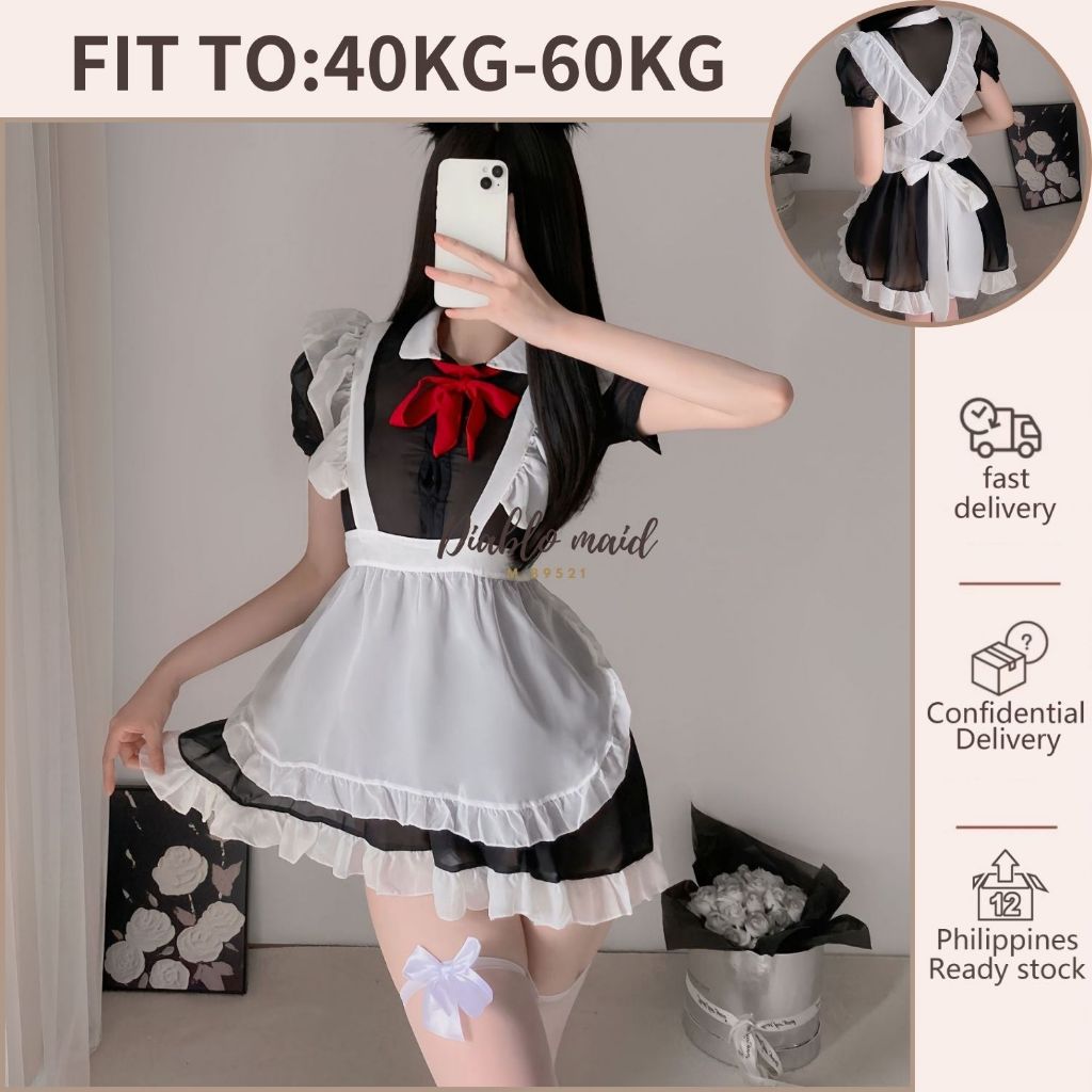 [Expedited shipping] cute see-through maid suit maid retro transparent ...