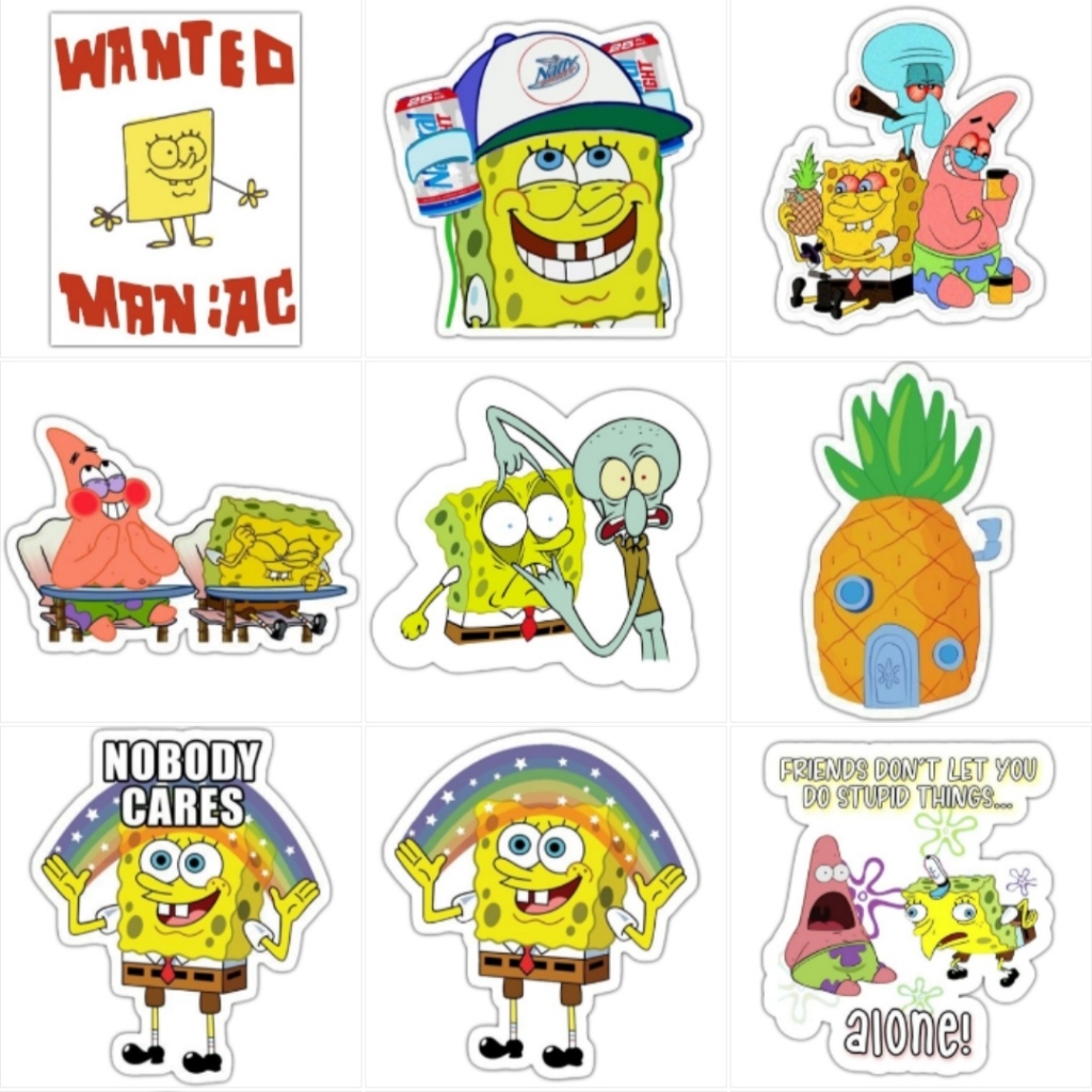HSTKR061 50PCS HIGH QUALITY SPONGEBOB STICKER | Shopee Philippines