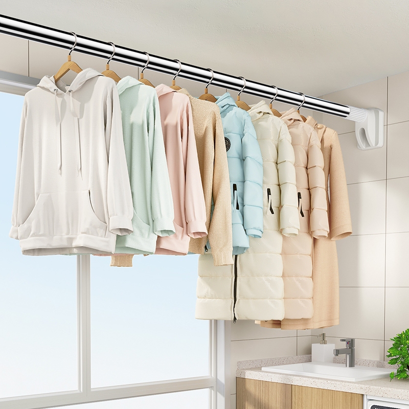 Curtain Rod clothes drying Rack hanger Adjustable Telescopic ...