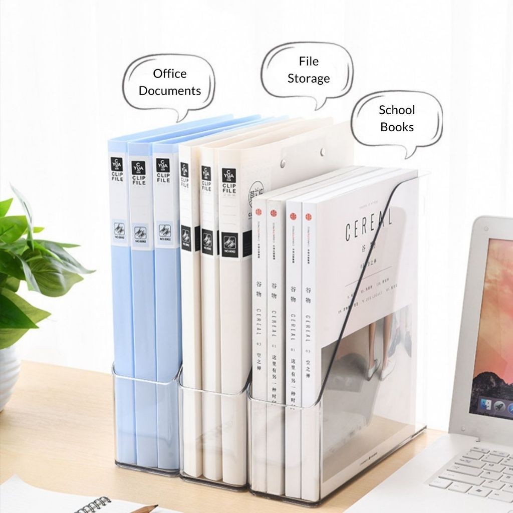 Desktop Office File Organizer Transparent Magazine Book Storage ...