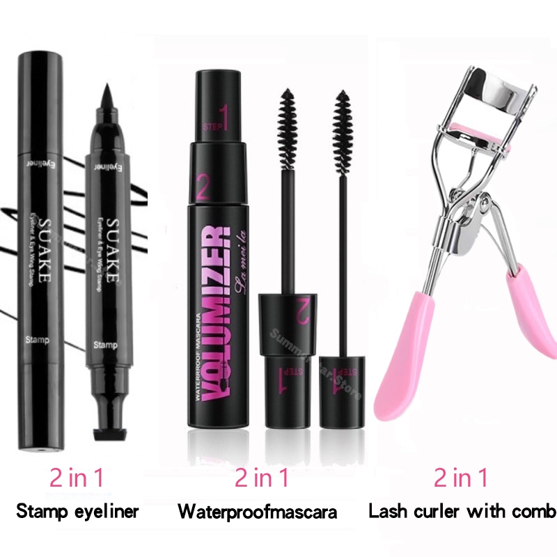 1/2/3PCS Eye Makeup set Waterproof Sealed Eyeliner Mascara Eyelash ...